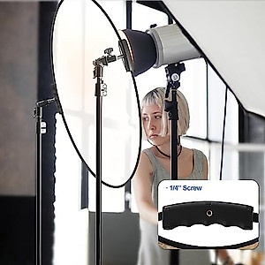WELLMAKING 32 Inch (80cm) Reflector Photography, Collapsible Light Reflector with Bag & tilt Adapter, 5 in 1 Handle Reflector for Studio & Outdoor Lighting -Translucent, Silver, Gold, White and Black