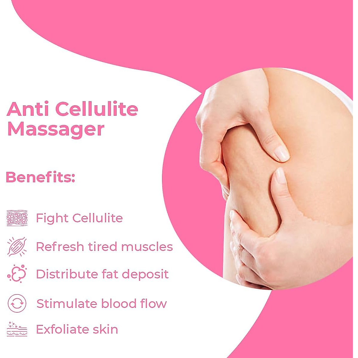 Cellulite Remover Anti Cellulite Massager Roller - Anticellulite Fascia Blaster for Cellulite Treatment - Improves Fat Deposits Use Cellulite Brush & Cellulite Roller with Cream or Oil