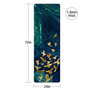 nuveti Printed Travel Yoga Mat-1/16 Inch Thick Non Slip Fitness Workout Mat with Carrying Bag, Foldable Lightweight Suede & Natural Rubber Yoga Mat for Yoga Pilates and Fitness 72" L x 24" W x 1.5mm