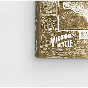 The Oliver Gal Artist Co. Maps Wall Art Canvas Prints 'Map of California for Cyclers Gold'