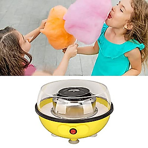 Cotton Candy Maker, Yellow Simple Operation Low Noise Detachable Cotton Candy Making Machine Strong Motor for Children(#1)
