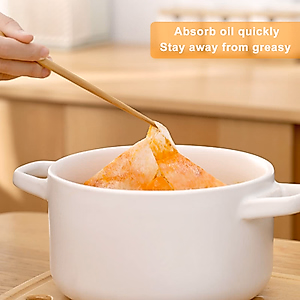 KLVEU 36 Sheets Kitchen Oil Absorbing Paper for Food Scum Oil Absorbing Sheets for Cooking ,Food Blotting paper Used for Soup, Fried Food to Absorb and Remove the Grease Fat