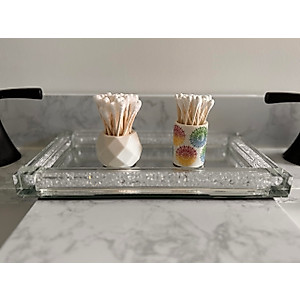 Home Haven Qtip Holder - Boho Mandelas Design - Q Tip Holder for Bathroom, Floss Pick Holder, Cotton Swab Holder, Bathroom Sink Decor, Flosser Holder, Bathroom Vanity Decor, Cute Bathroom Decor