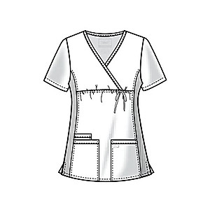 Cherokee Women's Maternity Scrub Top with 3 Pockets Mock Wrap WW685, M, Navy