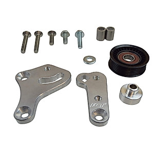 ICT Billet LS1 Manual Belt Tensioner w/Pulley - Compatible with 1998 1999 2000 2001 2002 Camaro Z28 SS Firebird Formula Trans Am WS6 LS LS2 GTO Aluminum 551617X-2