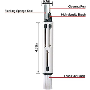 Bluetooth Earbuds Cleaning Pen, in-Ear Headphones Cleaning for Airpods Pro 1 2 Multi-Function Cleaner Kit Soft Brush for Samsung MI Earbuds,Earphone,Camera and Mobile Phone