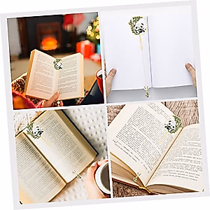 NUOBESTY 3pcs for Mark Bookmark Cartoon Supplies School Chain Office Elegant Marker Panda Delicate Page Lover Hanging Chinese Adorable Exquisite Decorative Read New Tassels Shape Reading