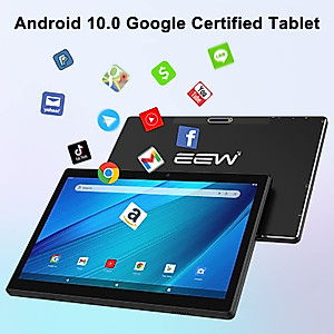 EEW Tablet 10 Inch Android 10.0 with HD Touchscreen 6000mAh Battery WiFi Bluetooth 32GB Storage (Expanded to 128GB)