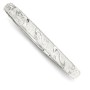 IceCarats 925 Sterling Silver 6.5mm Flexible Bangle Bracelet