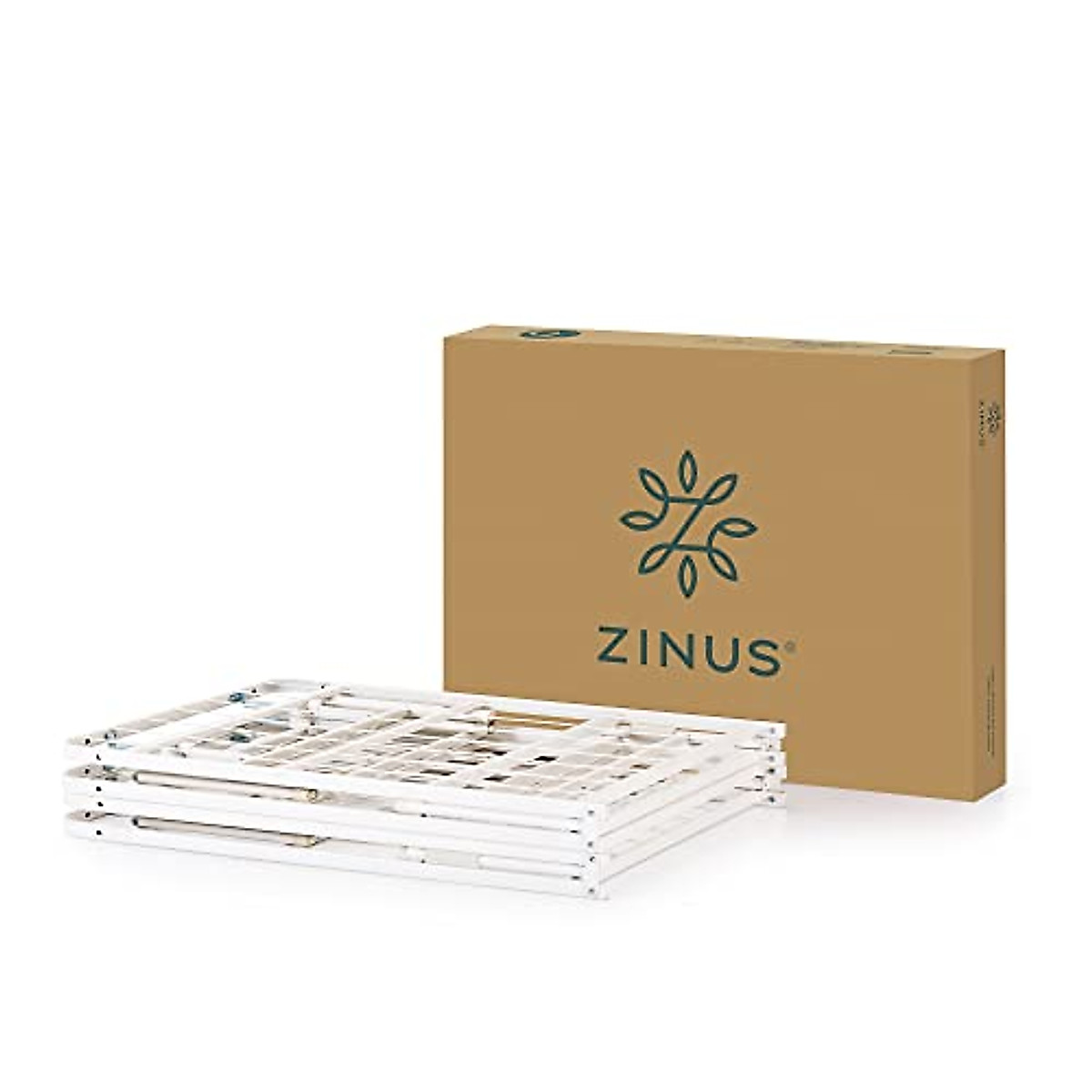 ZINUS SmartBase Tool-Free Assembly Mattress Foundation / 14 Inch Metal Platform Bed Frame / No Box Spring Needed / Sturdy Steel Frame / Underbed Storage, White, Cal King