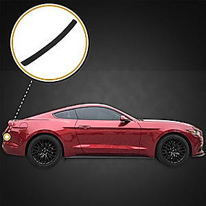 Rear Bumper Scuff Scratch Protector 2015-2017 Compatible with Ford Mustang 1pc Paint Shield Cover Black Peel and Stick Install