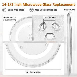14 1/8 Inch Microwave Glass Plate Replacement Compatible with G.E Sam.sung Microwave Replace DE74-20002B WB49X10063 DE74-20002A DE74-20002D WB39X10038 WB49X10096