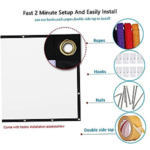 Parliky 84 Projector Portable Home Movie Foldable Movies Screen Indoor Projection for Inch Outdoor Theater Fordable