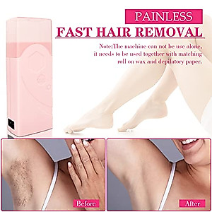 Wax Warmer for Hair Removal TOEDO 500ML Melting Wax Pot Machine Electric Hot Wax Warmer Heater Depilatory Portable Wax Machine (Handheld - Pink)