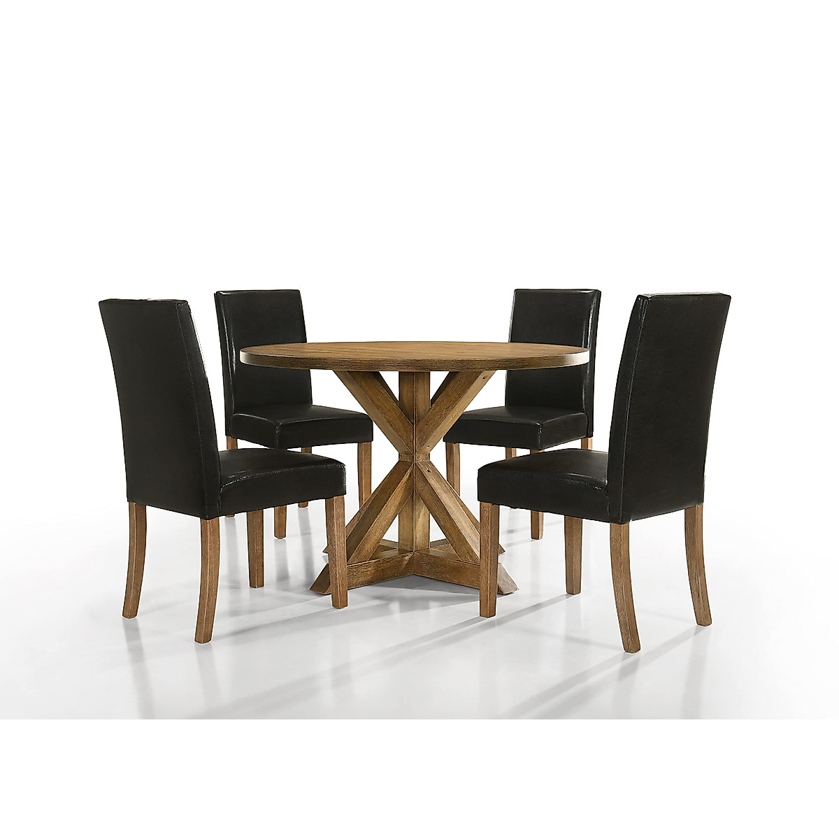 Dining Room Kitchen Table Chairs Set Model 3088 5pc Color Driftwood Complete Set 1 Table with 4 Chairs