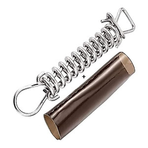 Wood Grip Swimming Pool Stainless Steel Spring Covers with Stopper D Ring and Protective Vinyl Spring Cover - for Winter Safety Pool Covers - Pool Cover Springs for Inground Pools (Pack of 5)