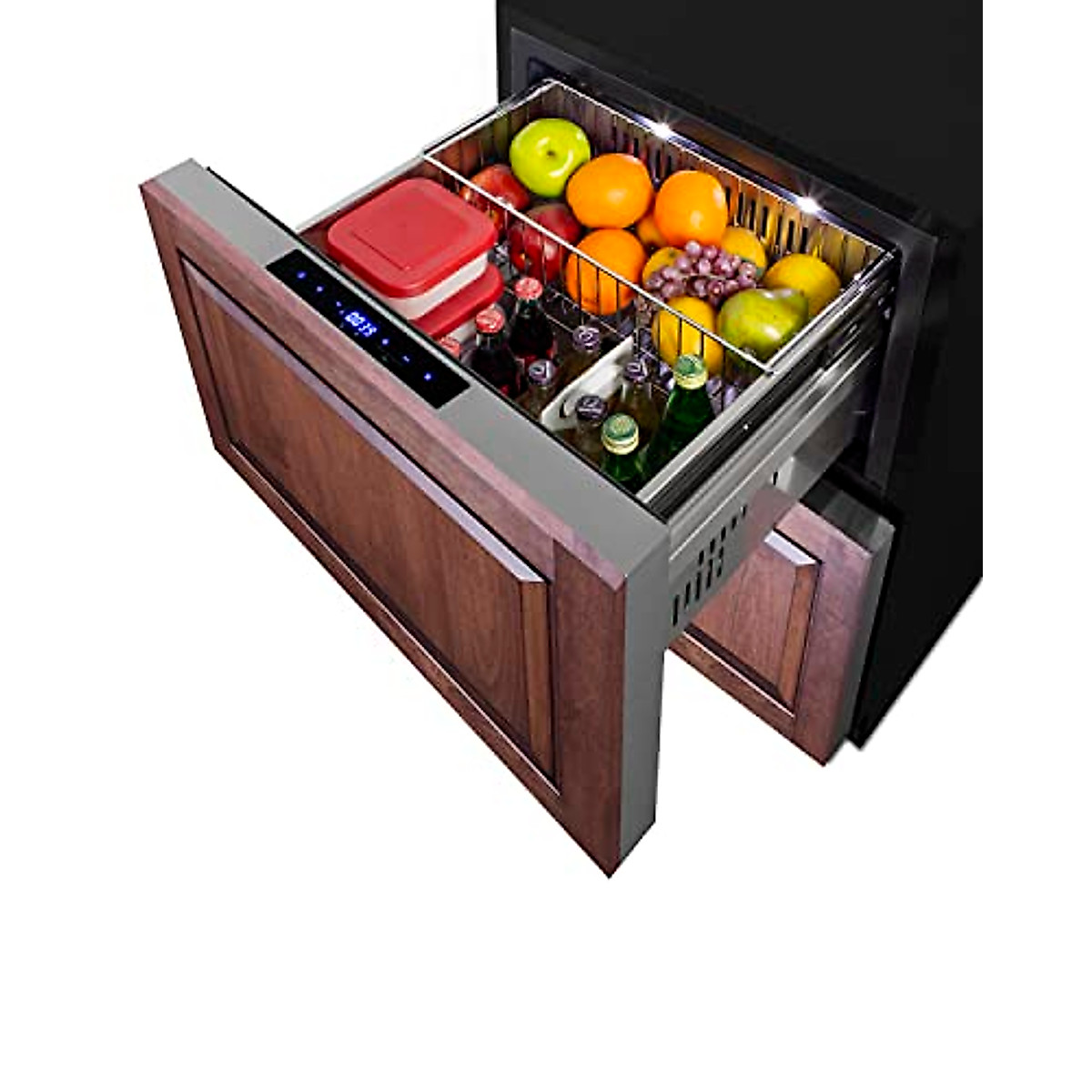 Summit Appliance ADRF244PNR 24" Wide 2-Drawer Refrigerator-Freezer (Panels Not Included); 3.32 cu.ft Capacity; Frost-Free; Temperature and Open Drawer Alarms