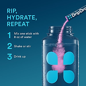 DripDrop Hydration - Bold Variety Pack - Electrolyte Drink Mix Single Serve Hydration Powder Packets - Watermelon, Berry, Lemon, Orange | Non-GMO, Gluten Free, Vegan | 16 Sticks