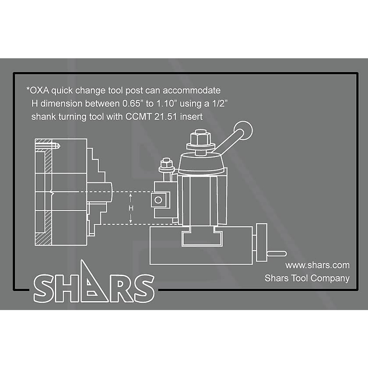 Shars OXA Wedge Type CNC Lathe Quick Change Tool Post 6 PCS Set For 6" - 9" Lathe Swing, Cutoff Tool 4° 202-9460 S)