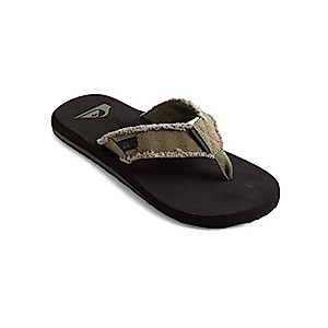Quiksilver Men's Monkey Abyss 3 Point Sandal, Green/Black/Brown, 10 M US