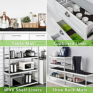 WochiTV Shelf Liner for Cabinets, Drawer 12 Inch x 4.9 Feet, Non Adhesive EVA Plastic Waterproof Protectors Mats for Kitchen, Pantry, Bathroom Closet, Cupboard, Black