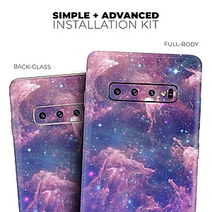 DesignSkinz Colorful Nebula Protective Vinyl Decal Wrap Skin Cover Compatible with The Samsung Galaxy S20 (Screen Trim & Back Glass Skin)