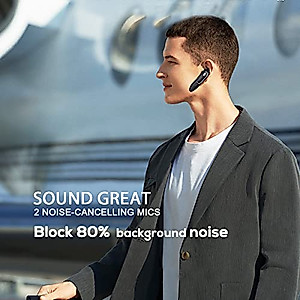 Micool Trucker Bluetooth Headset, Noise Cancelling, 30H Talking Time, Speak Callers Name, Hands Free Bluetooth Earpiece for Cell Phone