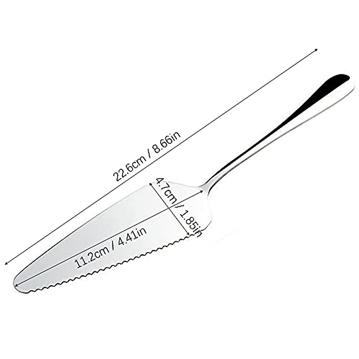 RETON 10 Pcs Stainless Steel Pie/Cake/Pizza Server Holder, Mirror Finished and One Side with Fine Serrated Edge (10 Pcs, Serrated Edge)