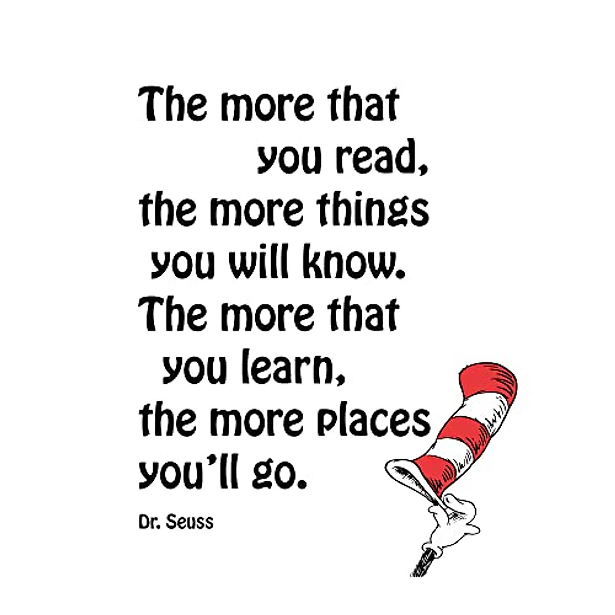 Dr. Seuss Quotes- Read and Know- Inspirational Wall Art, Motivational Wall Art Print Makes Ideal Wall Decor For Living Room Decor, Office Decor, Classroom and Kids Wall Decor, Unframed- 8x10”
