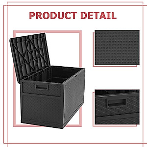 Patio Deck Box, Resin Storage Box for Outdoor Patios, Garden Tools Storage, 120 Gallons (Black)