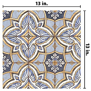 SomerTile FPEHMGBL Harmonia Grove Blue 13" x 13" Ceramic Floor and Wall Tile