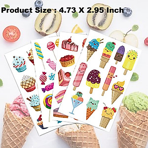 Ooopsiun Glitter Ice Cream Temporary Tattoos for Girls - 120 Glitter Styles, Ice Cream, Lollies, Donut Cake Tattoos - Sweet Summer Tattoos for Kids Birthday Party Decorations Supplies Favors