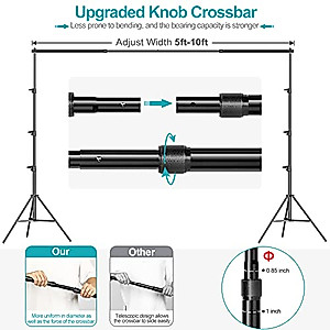 Emart 8.5x10ft Upgrated Backdrop Stand Kit, Photo Video Studio Background Support System with Adjustable Knob Crossbars, Carrying Bag for Photography, Portrait, Photoshoot, Parties, Wedding