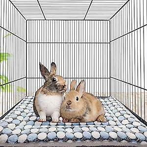 Bunny Warm Bed Mat Soft 20.1"x12.2" Hamster Plush Pad Small Animal Winter Sleep Bedding Mat Washable Bed House Nest Accessories for Bunny Hamster Guinea Pig Squirrel Hedgehog Chinchilla(2pcs)