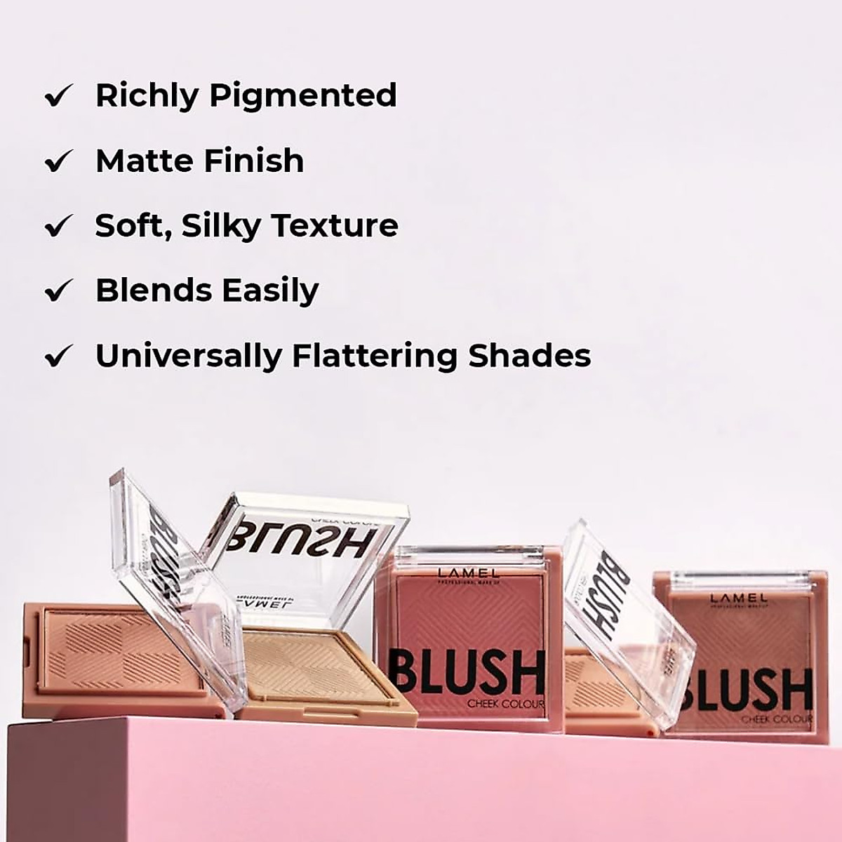 Lamel Blush Cheek Taupe Color Mini - Natural, Lightweight, Smooth, Blendable Powder - Enhances & Defines Shapes & Features - Shading & Contouring - 4 Universal Shades - № 404 (Taupe) - 3.8g / 0.13 oz