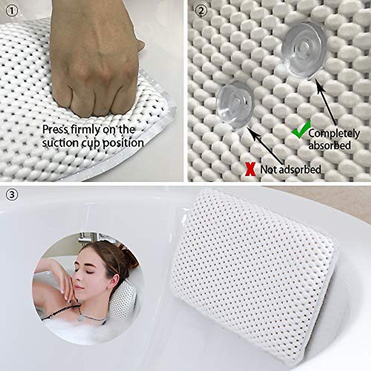 Bathtub and Spa Pillow with Suction Cups(Hankey YP01)