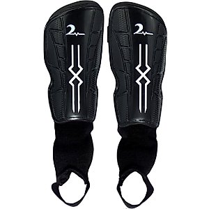 Kids Soccer Shin Guards with Adjustable Straps. Fits Ages 4-7. Black