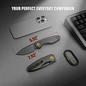 Vosteed Pocket Knife Folding Knife: 2.93" EDC Knife for Men Small Pocket Knives for Men Women Gifts Sharp Cool Pocket Knife with Clip Sandvik 14C28N Blade Micarta Handle Fathers Day Dad Gifts - Acorn