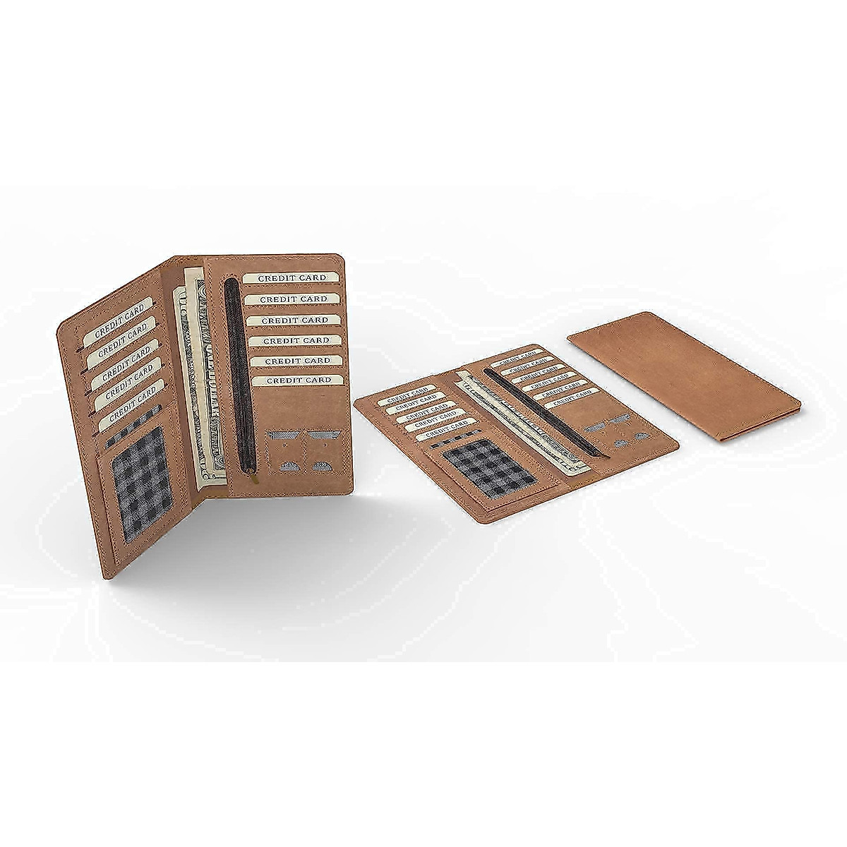 Women's Ultra Slim Wallet With RFID Blocking, 12 Slots For Credit Cards, Id Holder, Cash pockets, Zipper Slot - Ladies Genuine Leather Wallets