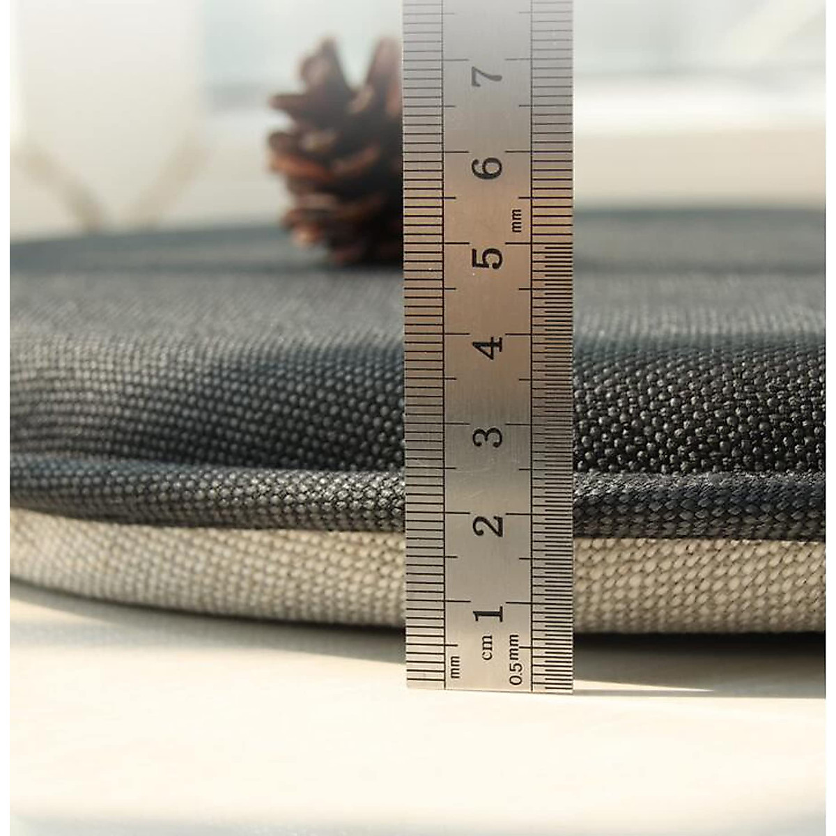 Happiness Decoration Round Seat Cushion with Ties 12-Inch Breathable Stool Cushion Cover Tatami Cushion Pillow Kitchen, Home, Office Chair Pads with Ties (Deep Grey, 12)