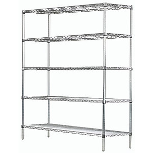 Omega 24" Deep x 30" Wide x 54" High 5 Tier Chrome Starter Shelving Unit
