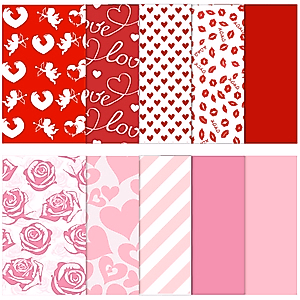 300 Pcs Valentine's Day Tissue Paper Red Hot Pink Tissue Paper for Gift Bags Decorative Tissue Paper Gift Wrapping Paper Pastel Tissue Paper for Arts Crafts, DIY, Birthdays, Weddings 14 x 20 Inch