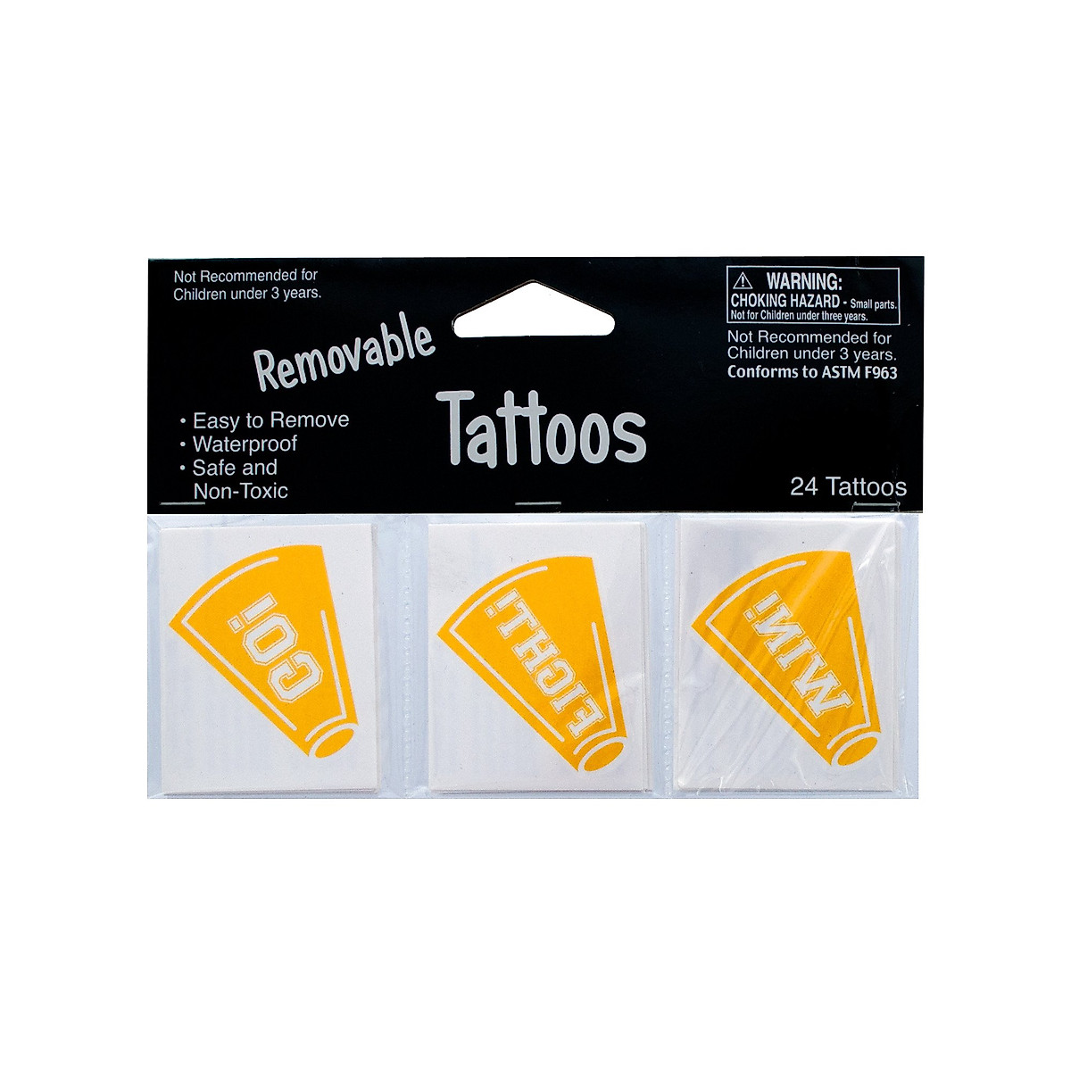 Kole Imports KK924 Removable Yellow Cheer Tattoos