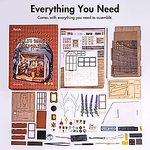 Rolife DIY Miniature House Kits, Tiny House for Adults to Build, Mayberry Street Miniature Model Kits with Lights, DIY Crafts/Birthday Gifts/Home Decor for Family and Friends (Kiki's Magic Emporium)