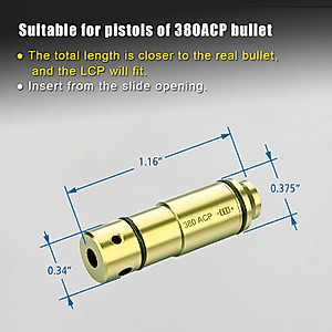 StrongTools Tactical Laser Training Cartridge 380acp Dry Fire Laser Bullet with O Ring and Spare Snap Cap