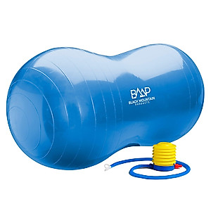 Black Mountain Products Exercise Stability Yoga Peanut Ball, Foot Pump, Ball Plug, Plug Puller, 2000 Lbs Static Weight Capacity Antiburst