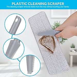 DEANIC 16" Wet Dust Mops Hardwood Floor with 3 Washable Pads Flat Mop Microfiber Mop for Floor Cleaning…