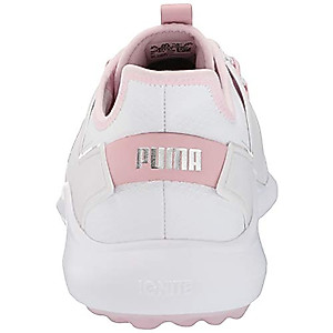 PUMA Women's Ignite Fasten8 Golf Shoe, White Silver-Pink Lady, 10
