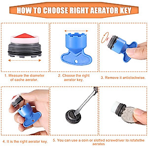 12 Pieces Faucet Aerator Replacement for Sink Aerators and 5 Pieces Faucet Aerator Key Wrenches Removal Tool M 16.5 mm 18.5 mm 21.5 mm 24 mm Tap Aerators Flow Restrictor for Bathroom Kitchen