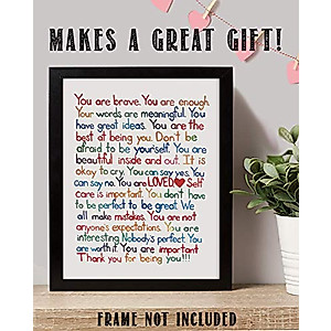 "You Are Enough-Loved-Important"- Inspirational Wall Art Print- 8 x 10" Ready to Frame. Motivational Wall Art-Home Décor- Office Décor. Perfect For Building Confidence in Children, Friends & Graduates